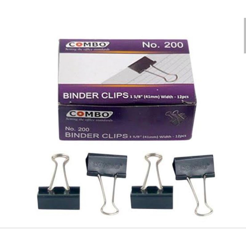 Jual BINDER CLIPS COMBO NO.200 PENJEPIT KERTAS (1pc) | Shopee Indonesia