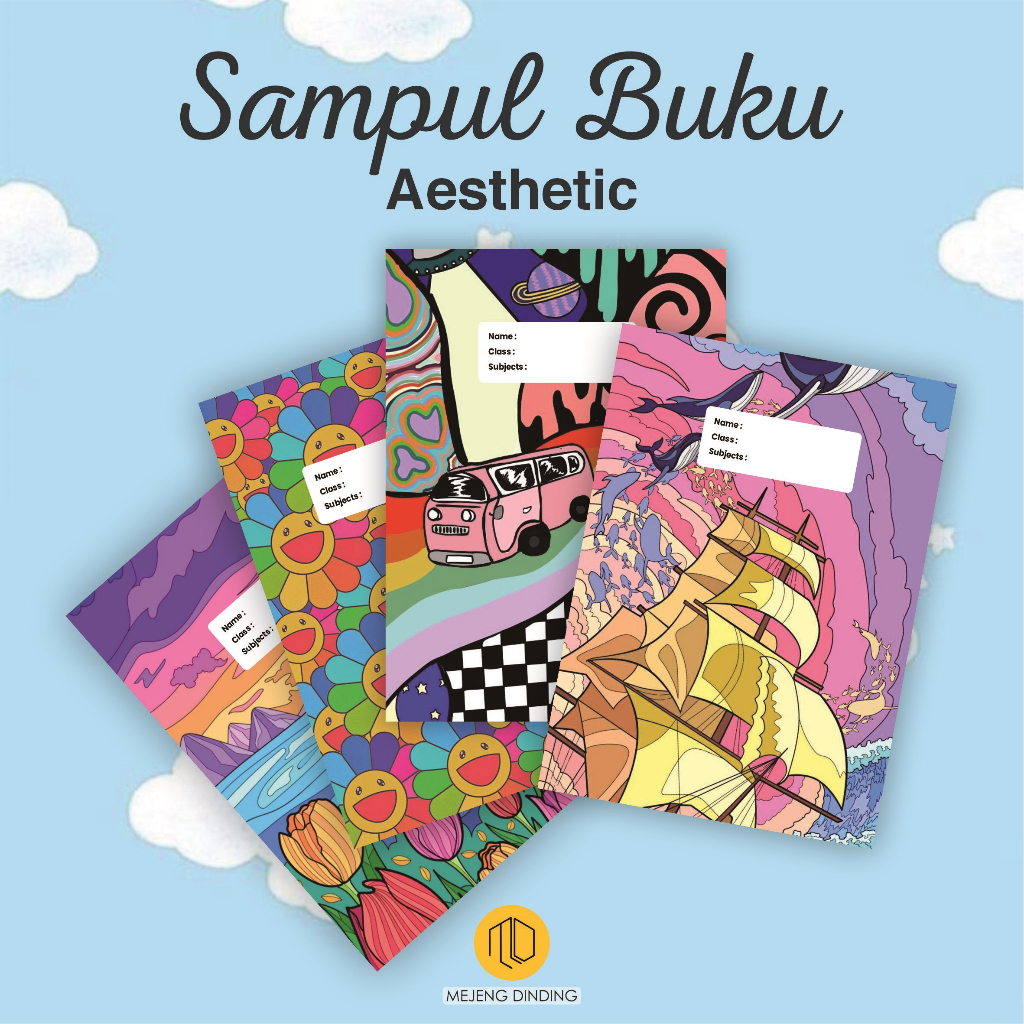 Jual SAMPUL BUKU AESTHETIC ISI 10 PCS / SAMPUL BUKU MOTIF FULL COLOUR 1 ...