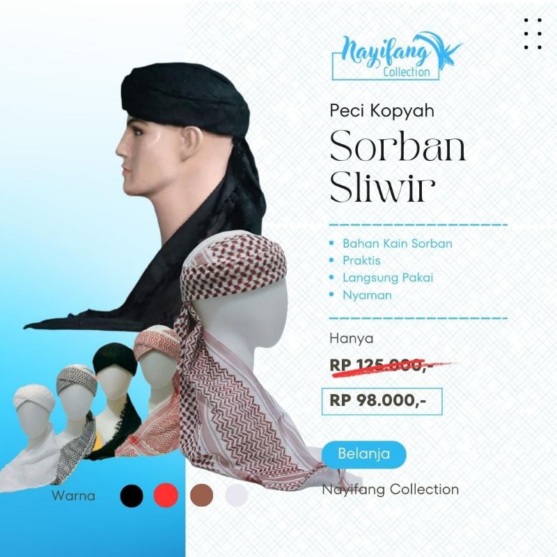 Jual Kopyah sorban imamah klewer | Shopee Indonesia