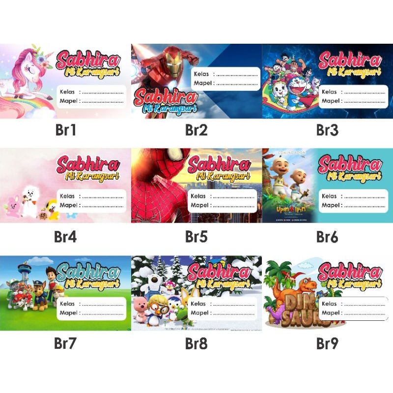 Jual stiker label nama, stiker buku, stiker nama custom(stiker vinyl ...