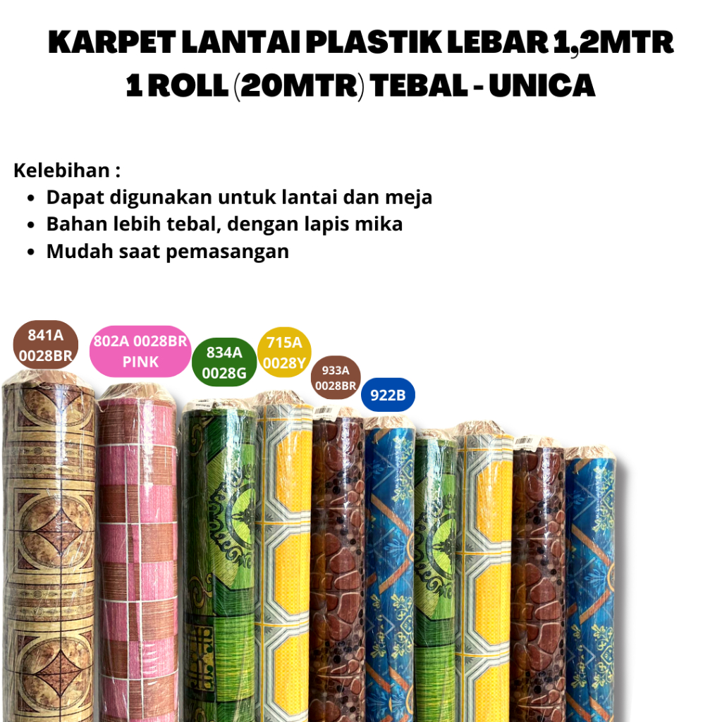 Jual KARPET PLASTIK 1.2m X 20m UNICA /MEJA/ KARPET LANTAI VINYL PLASTIK (ROLL) | Shopee Indonesia