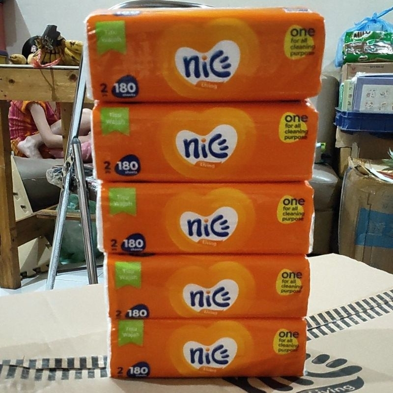 Jual tissue Nice facial soft pack 180s 2 ply (5pcs) | Shopee Indonesia
