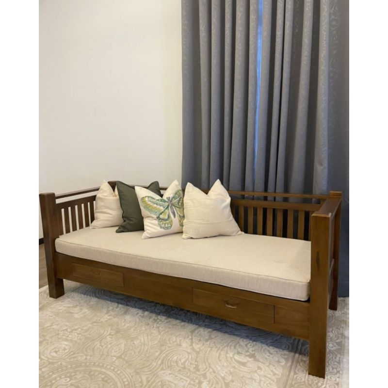 Jual Bangku Bale bale Daybed minimalis Jati + Matras Busa ( daybed ...