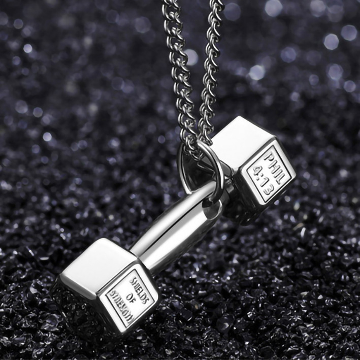 Jual Kalung Dumbell Barbel / Gym Dumbbell Pendant Necklace Men And ...