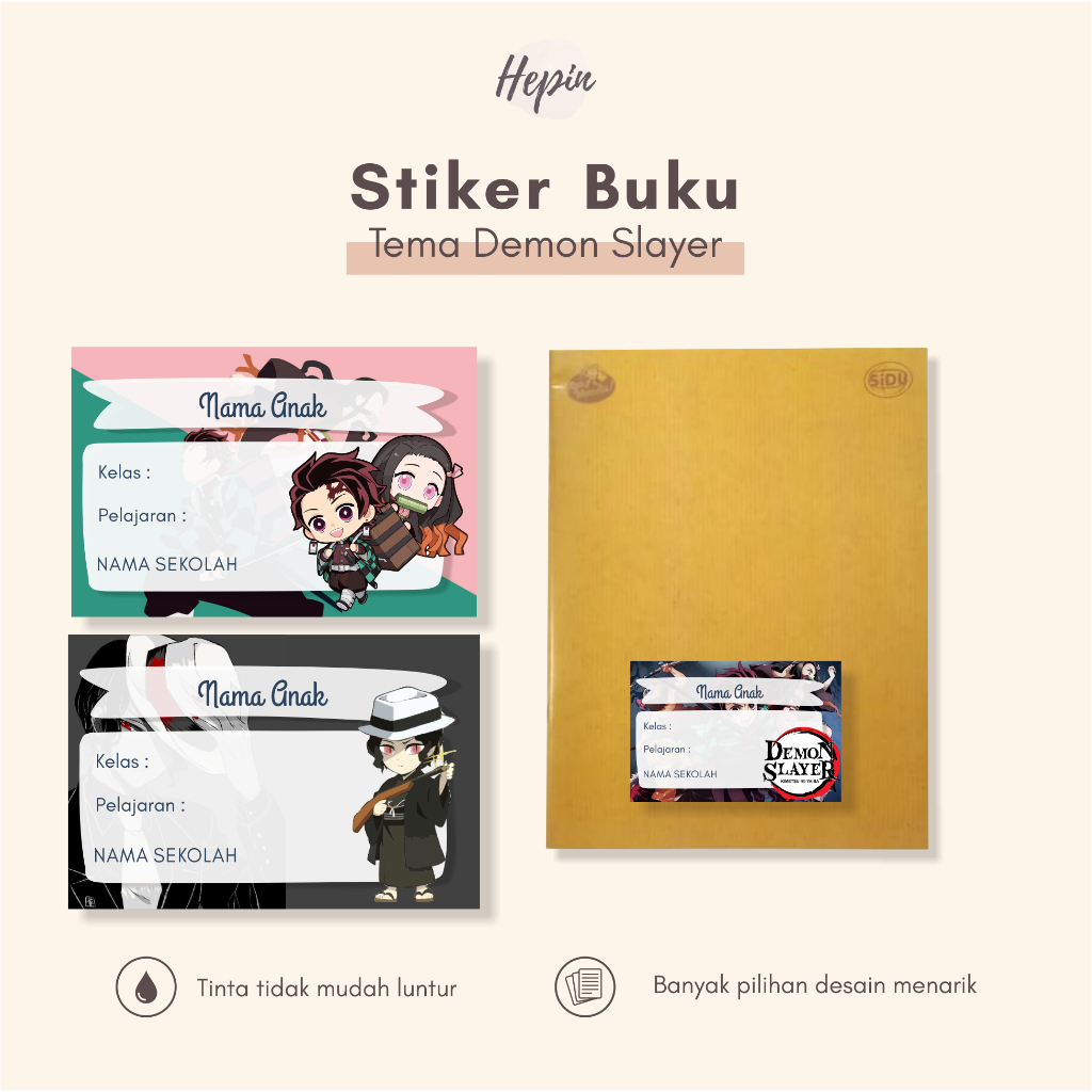 Jual (30pcs)bisa custom/ready/Stiker dan label buku pelajaran anime ...