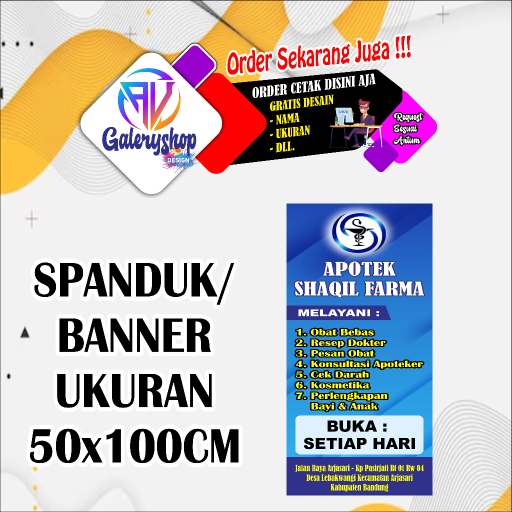 Jual spanduk banner, apotek, jualan obat, dll. ukuran50x100cm | Shopee ...