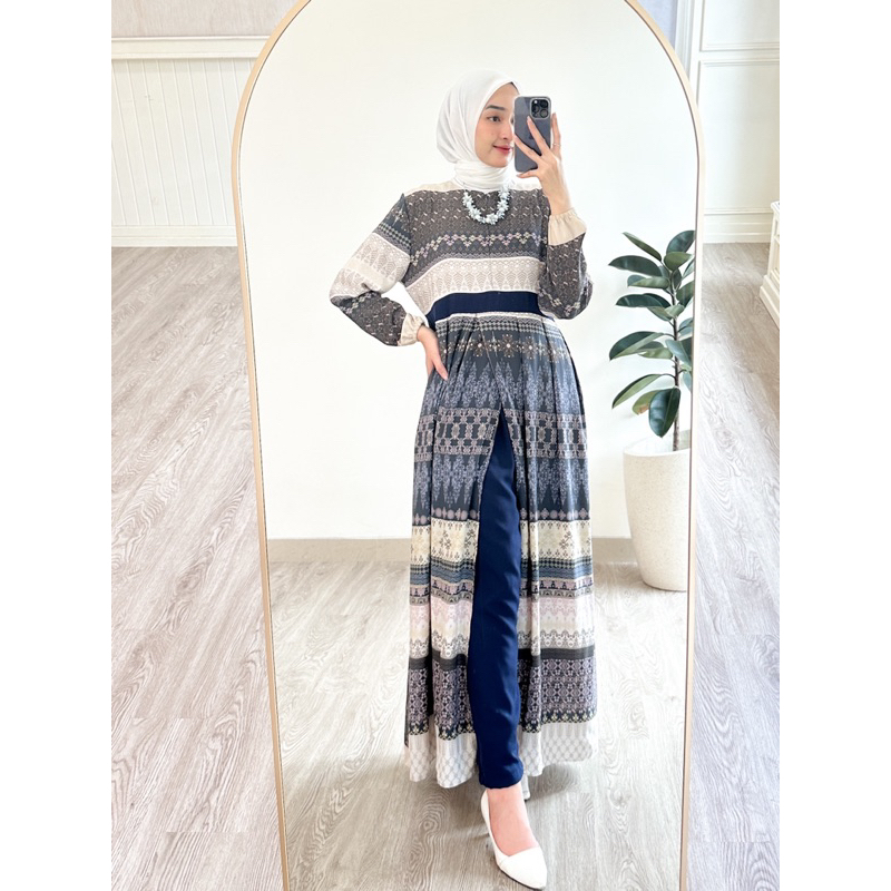 Jual Hamidah One Set - Setelan Wanita Celana + Maxy dress belah simple ...