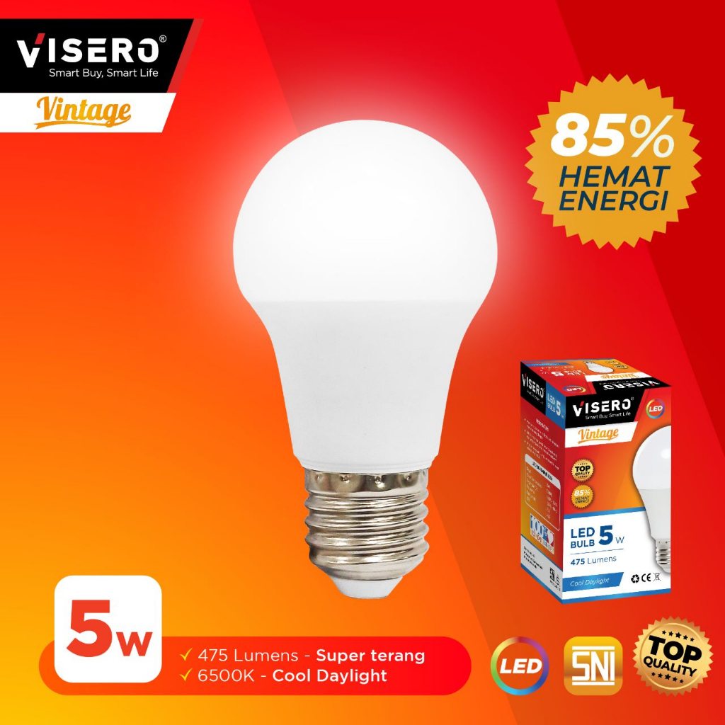 Jual Bohlam LED Visero Vintage 5 Watt Lampu LED Bulb Super Murah | Shopee Indonesia