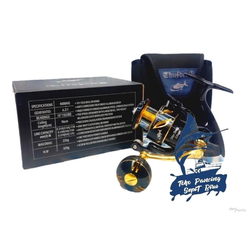 Jual REEL PANCING G TECH THUNDER SW 4000HG POWER HANDLE METAL BODY DRAG ...