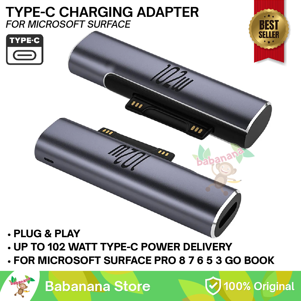 Jual Microsoft Surface 8 7 6 5 4 3 X USB Type-C Pro Go Book Adapter ...