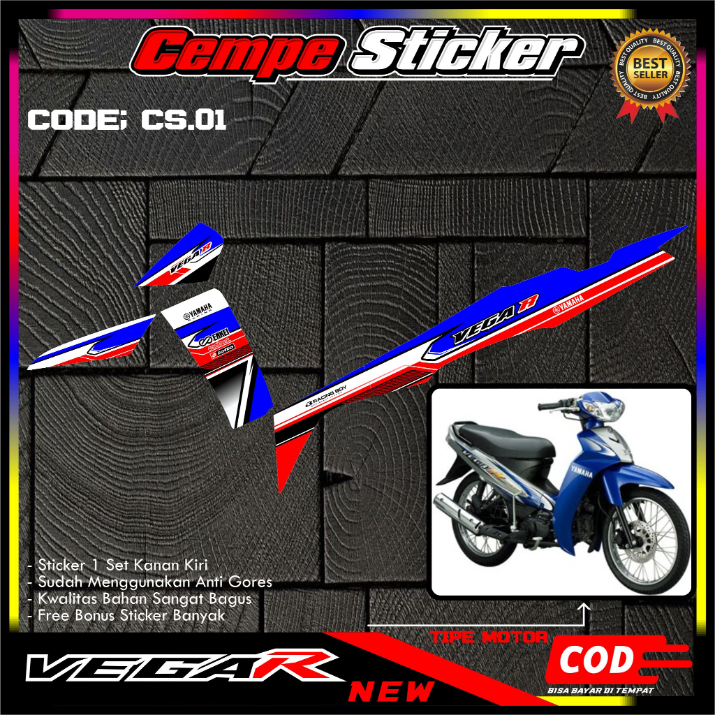 Jual Stiker Lis Variasi VEGA R NEW Decal Striping Standar VEGA R NEW ...