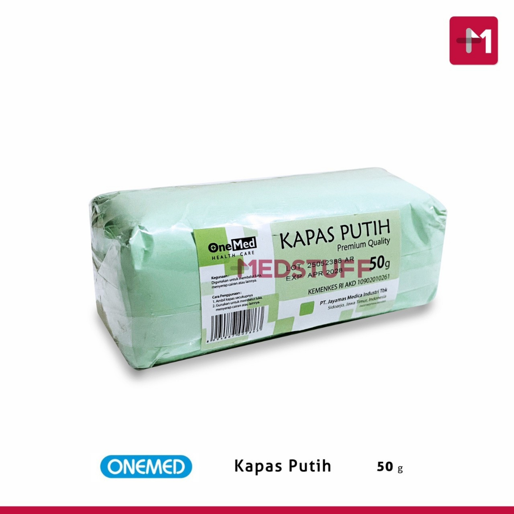 Jual Kapas Pembalut Onemed 50gram Kapas Putih 50gr Onemed Kapas ...
