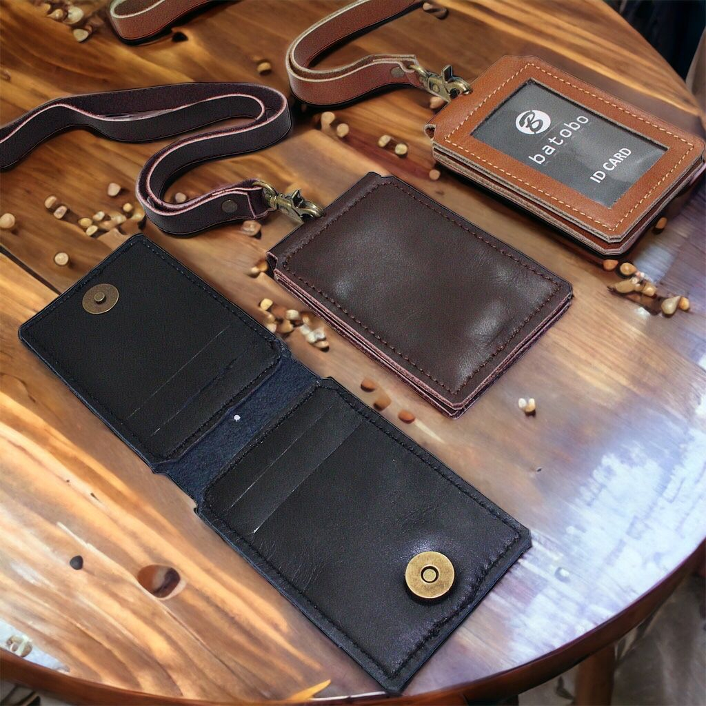Jual Gantungan ID Card Holder Kulit Asli Model Name Tag B001530 Batobo ...