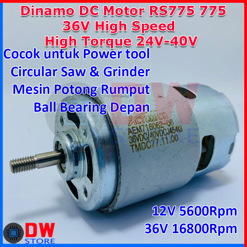 Jual Dinamo DC Motor RS-775 775 36V 24V-40V Potong Rumput Grinder Table ...