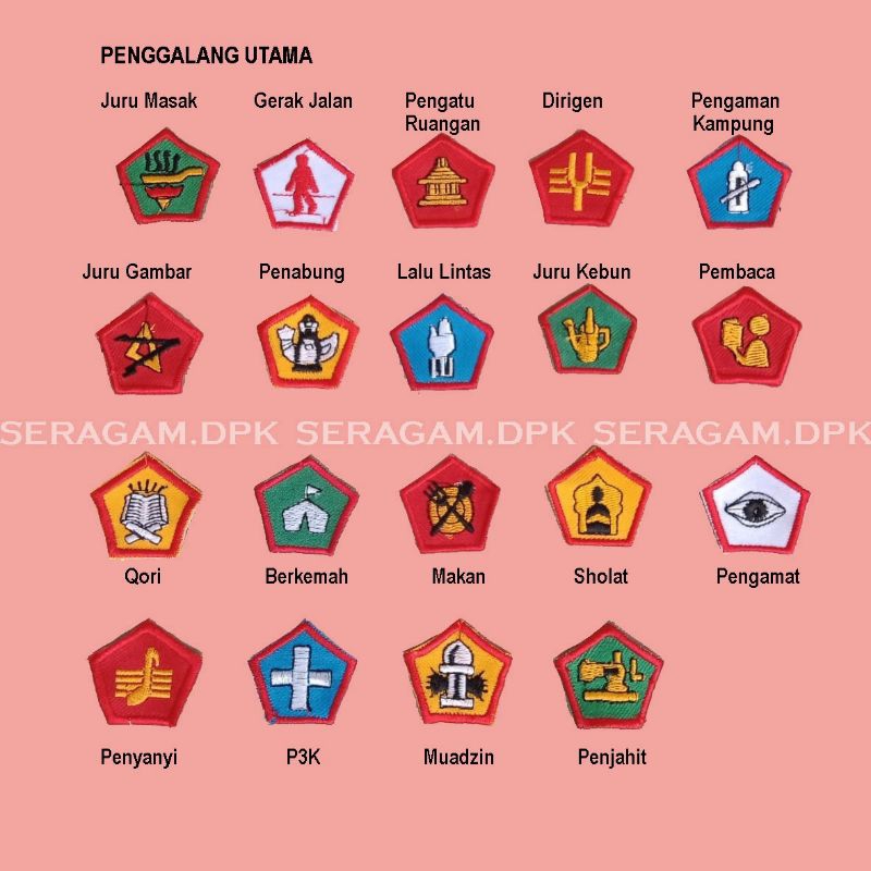 Jual TKK (Tanda Kecakapan Khusus) Pramuka Penggalang Utama ( Bed Berbentuk Segilima) | Shopee ...