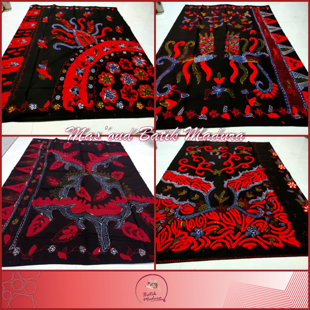 Jual Batik Tulis Madura, Sarung Batik Marlena (Merah Merona) | Shopee ...