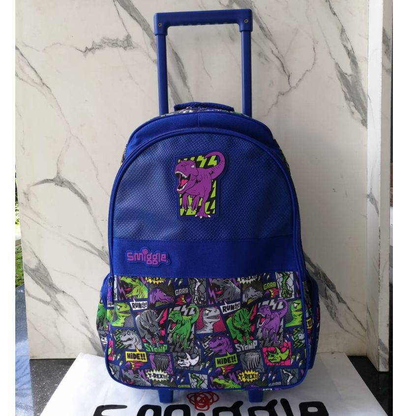 Jual Smiggle backpack trolley with light up wheels / trolley anak sd ...