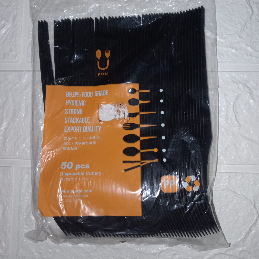Jual Garpu Makan Suapi Hitam isi 50 pcs | Shopee Indonesia