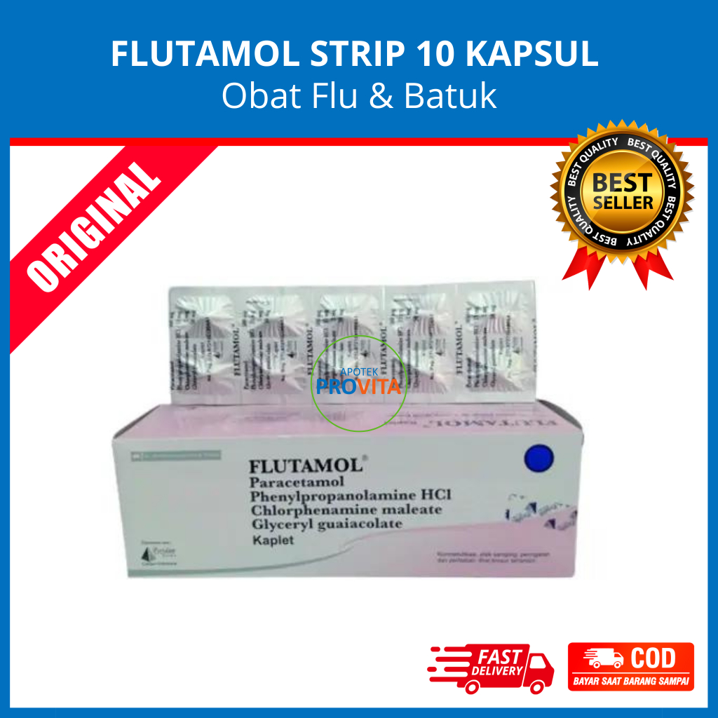 Jual FLUTAMOL STRIP 10 KAPSUL - Obat Demam Batuk Pilek Flu Sakit Kepala ...