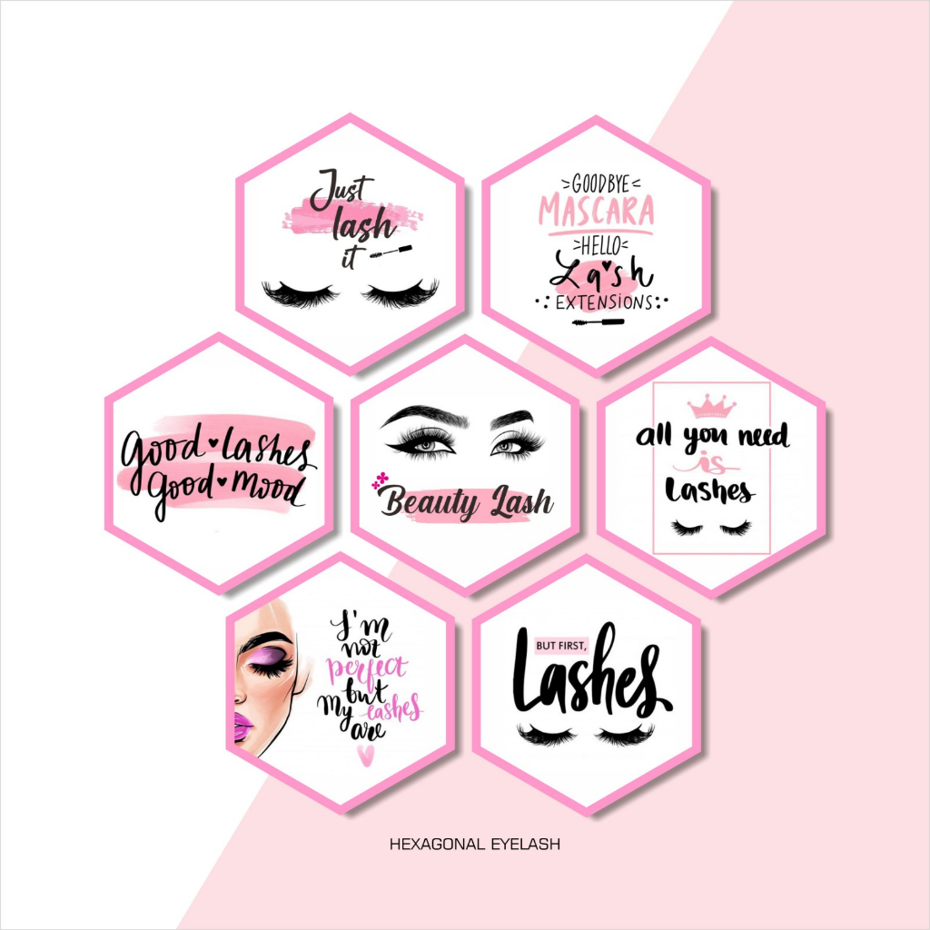 Jual Prima Shabby Hiasan Dinding Poster Kayu Pajangan Walldecor 7 in 1 Hexagonal Eyelash Salon ...