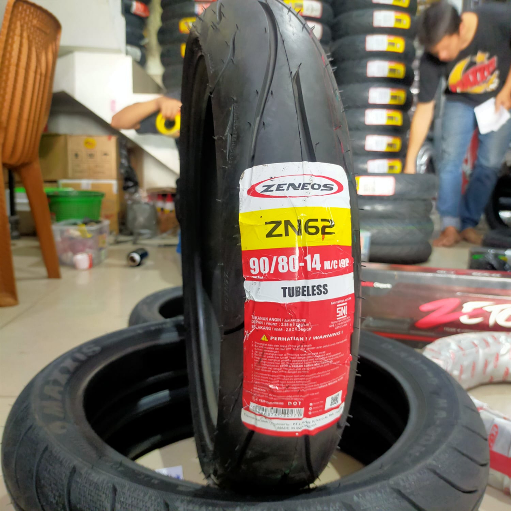 Jual Ban Motor ZENEOS ZN62 90/80-14 Tubeless Ring 14 Untuk Motor Matic ...