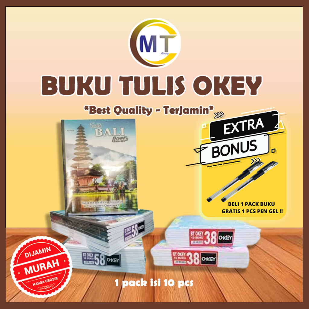 Jual Buku Tulis Okey 38 dan 58 Buku Tulis 10 pcs Buku Tulis Sekolah ...