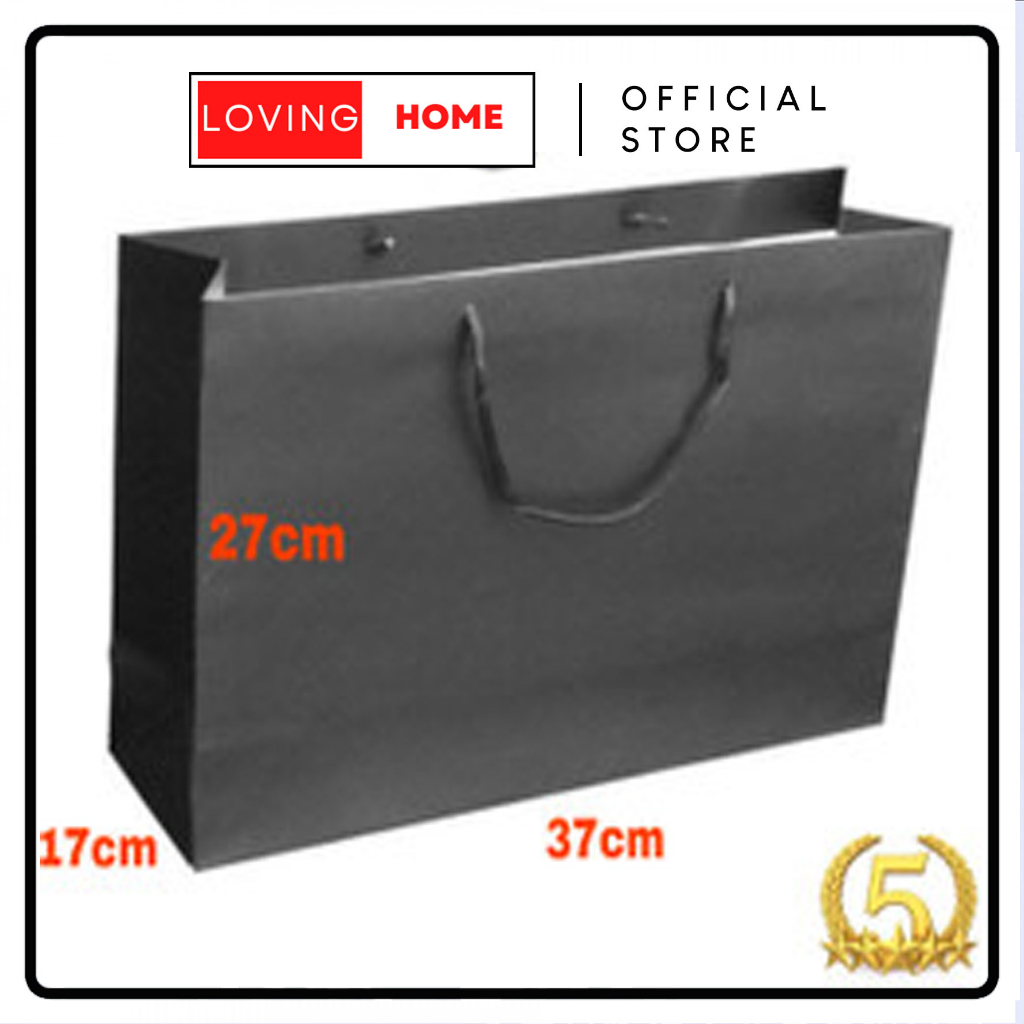 Jual LOVING HOME - Paper Bag Hitam Black Kantong Goodie Bag Craft Hitam Black Elegan Bungkus ...