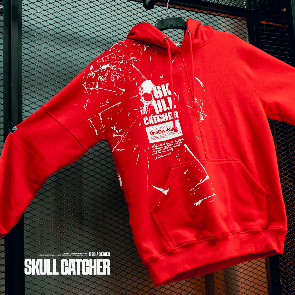 Jual Oneonenine Ksr Hoodie Skull Catcher Red Series - Sweater Pria ...