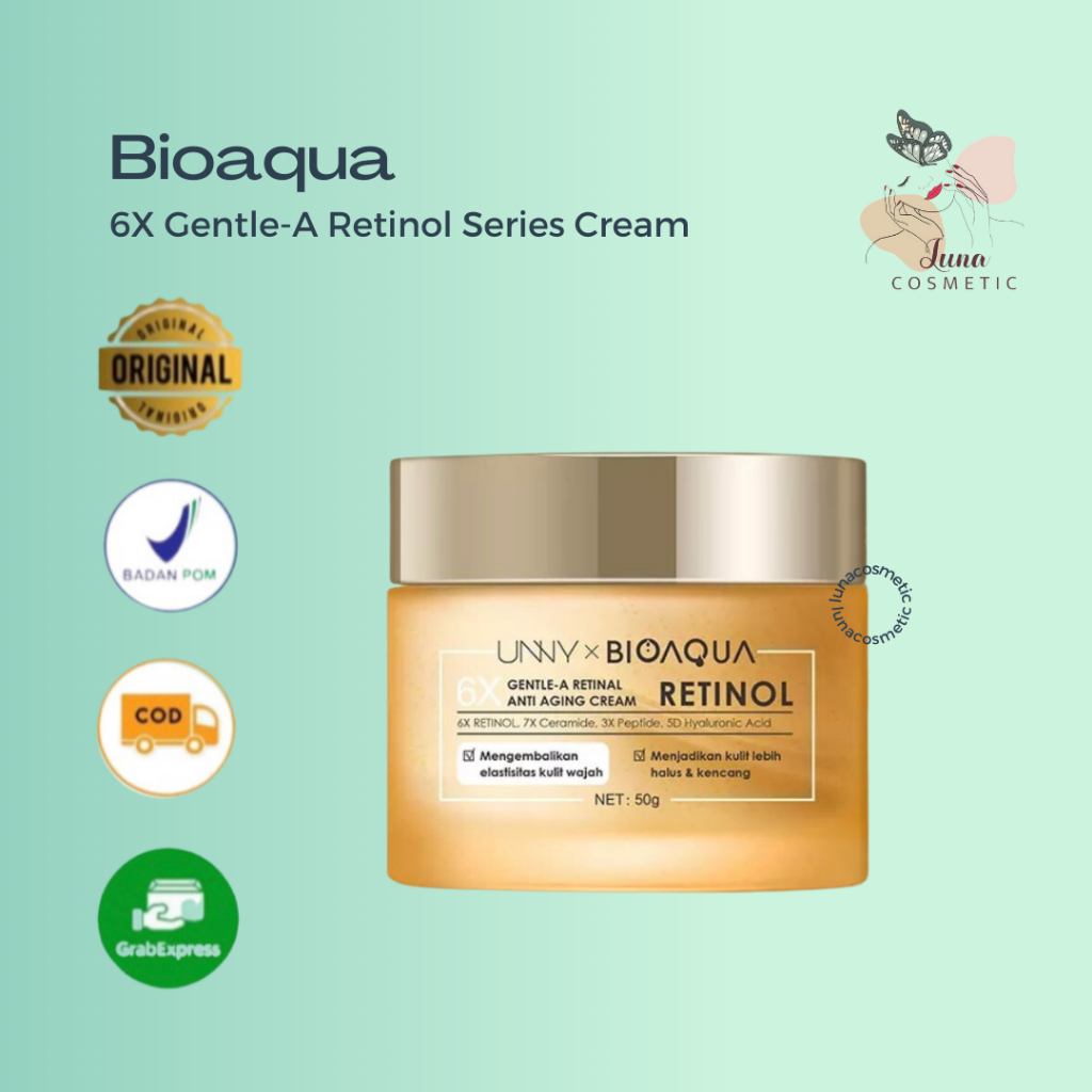 Jual BIOAQUA 6X Gentle-A Retinol Cream Wajah Anti Aging Pelembab Wajah ...