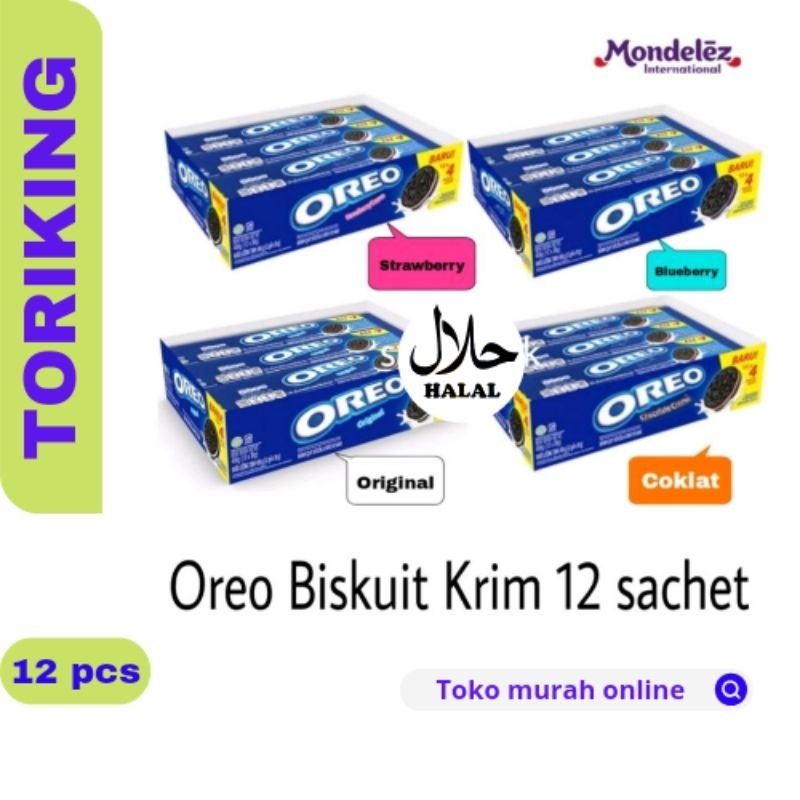Jual OREO LUP - STRAWBERRY/VANILLA/COKLAT/ ES CREAM (1 box isi 12 pcs ...