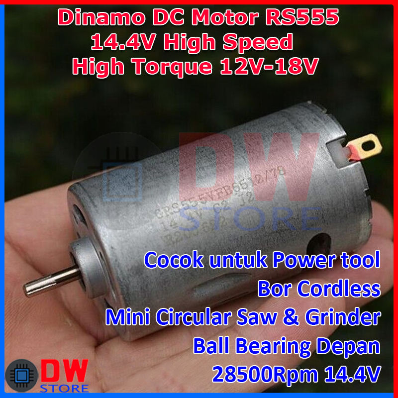 Jual Dinamo DC Motor RS555 RS-555 DC 14.4V 12V-18V High RPM Speed Torque | Shopee Indonesia