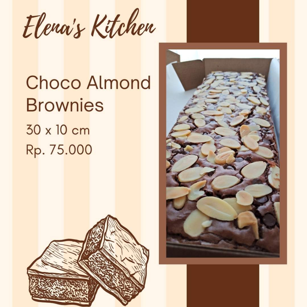 Jual Brownies Panggang Elena's Kitchen (Choco Almond/Oreo) | Shopee ...