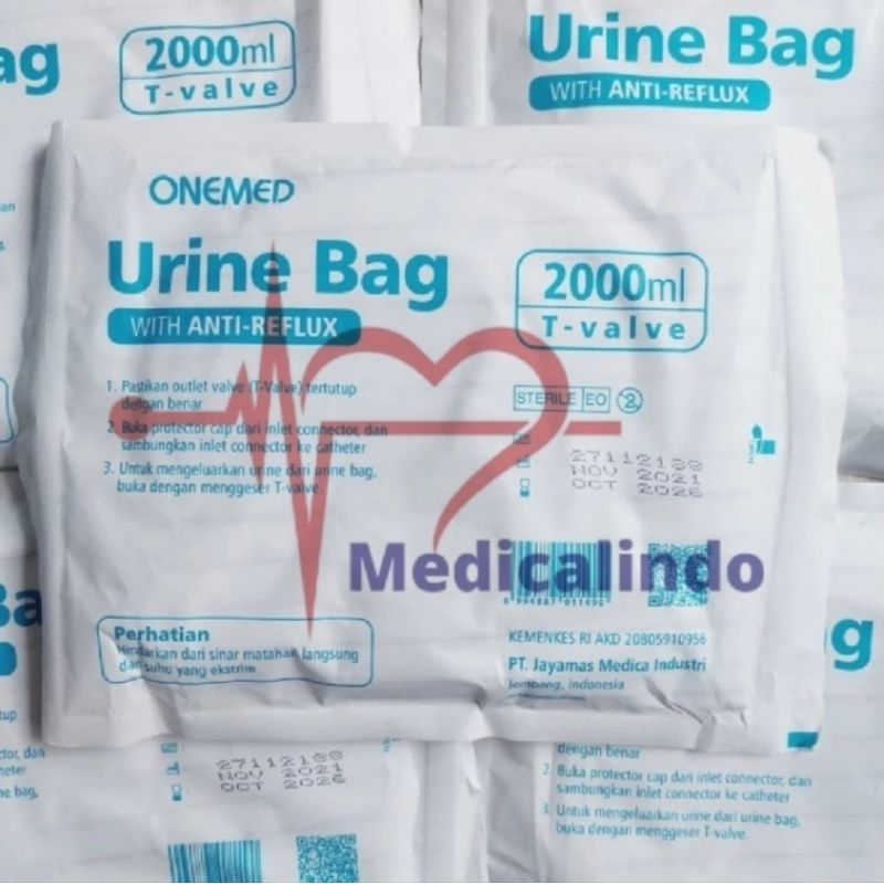 Jual Kantong Urine Bag Urobag 2000 ml OneMed t-valve 2L | Shopee Indonesia