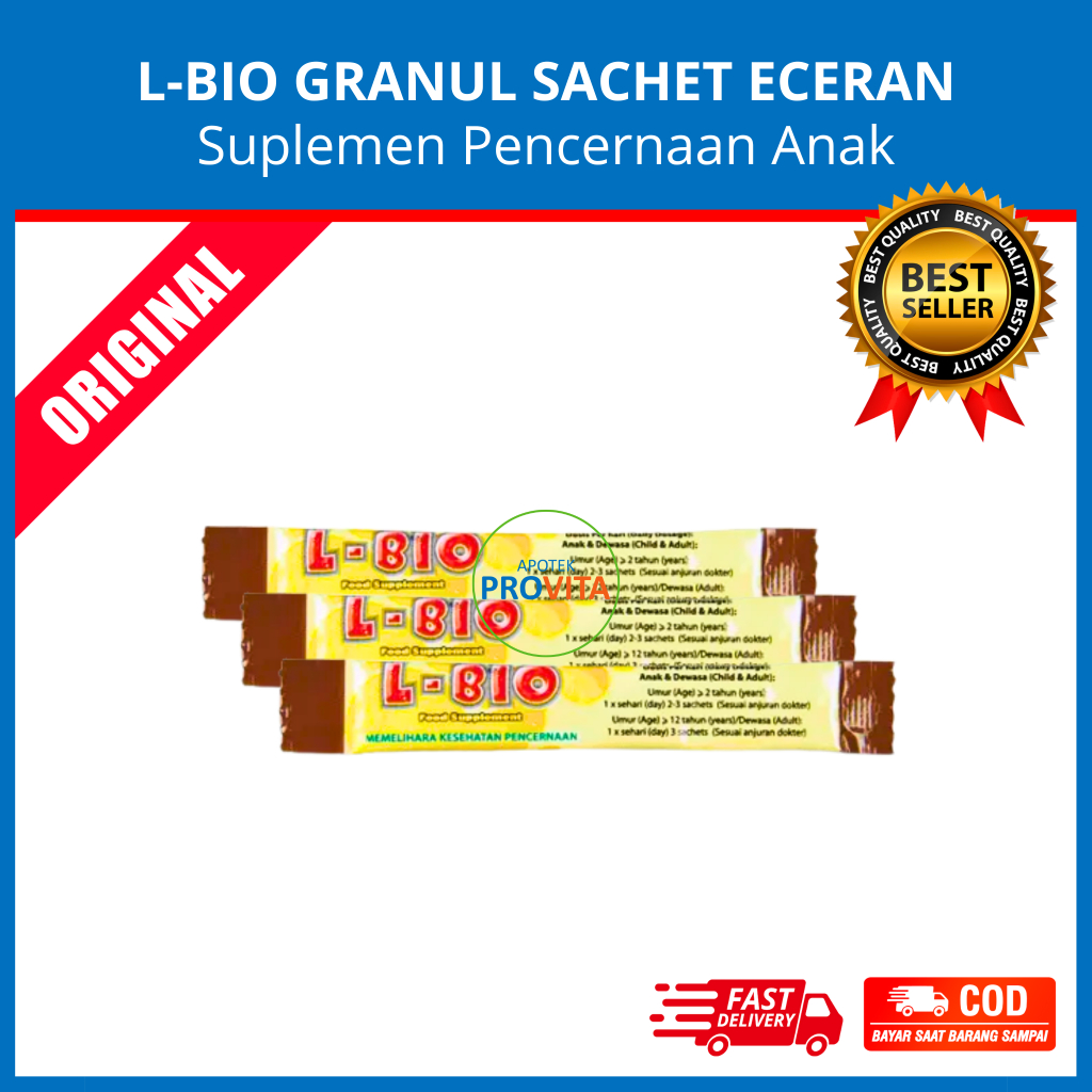 Jual L-BIO SACHET - L BIO Suplemen Pencernaan Anak / Probiotik Diare ...