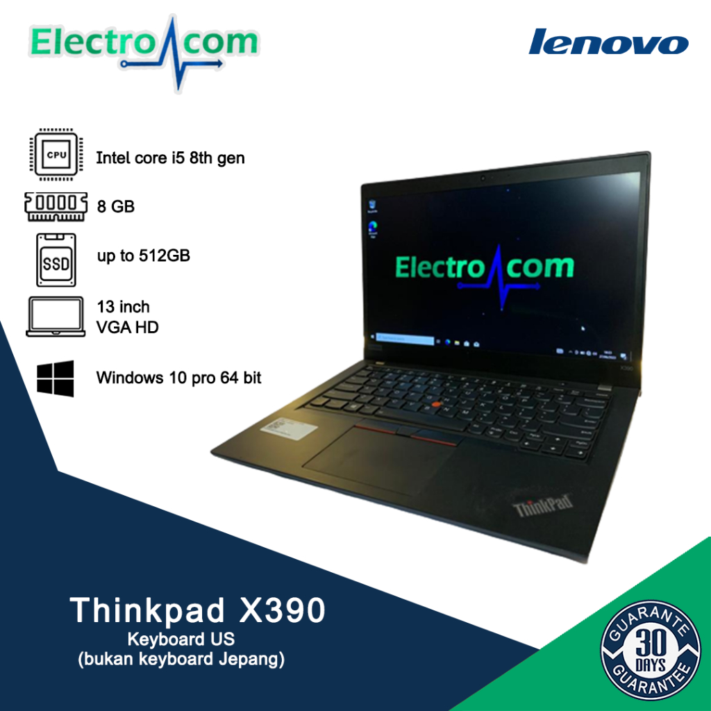 Jual Lenovo Thinkpad X390 Core i7 Gen8 RAM 16GB SSD 512GB SLIM | Shopee ...
