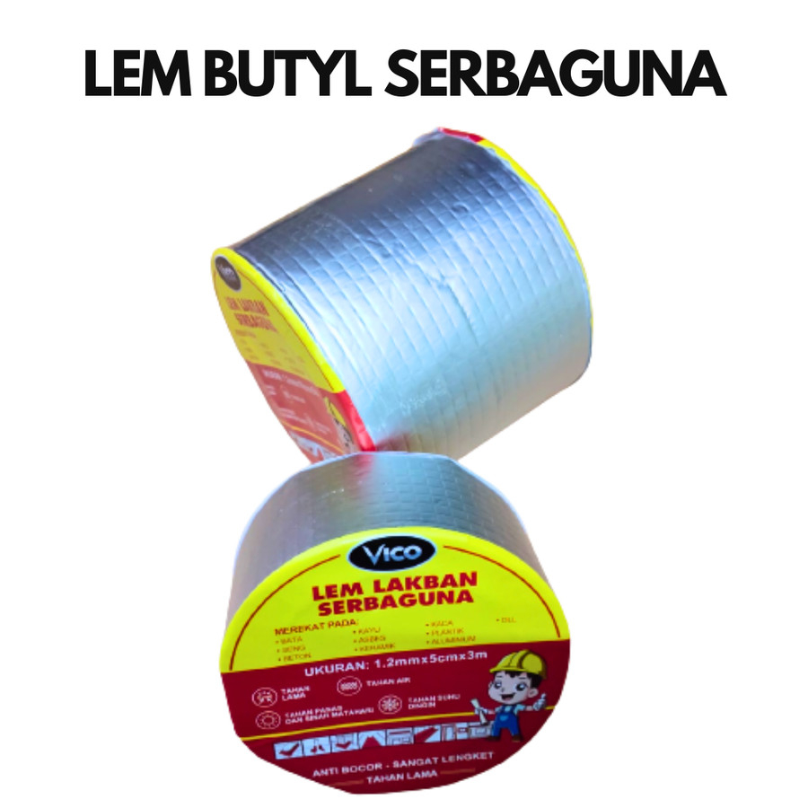 Jual LEM LAKBAN SERBAGUNA 1.2MM X 5CM X 5M / LAKBAN ALUMINIUM AWET DAN ...