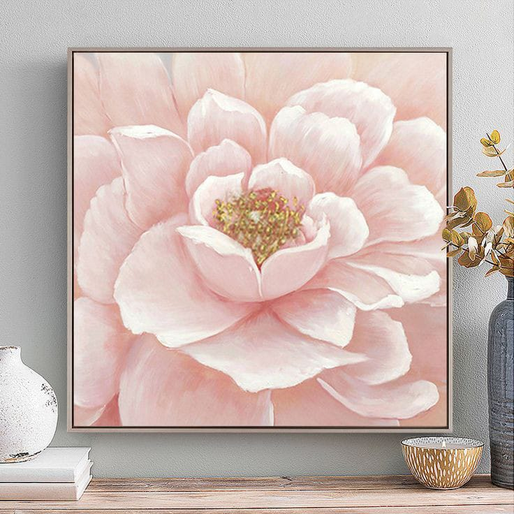 Jual lukisan bunga texture pink,lukisan flower pink aesthetic modern ...