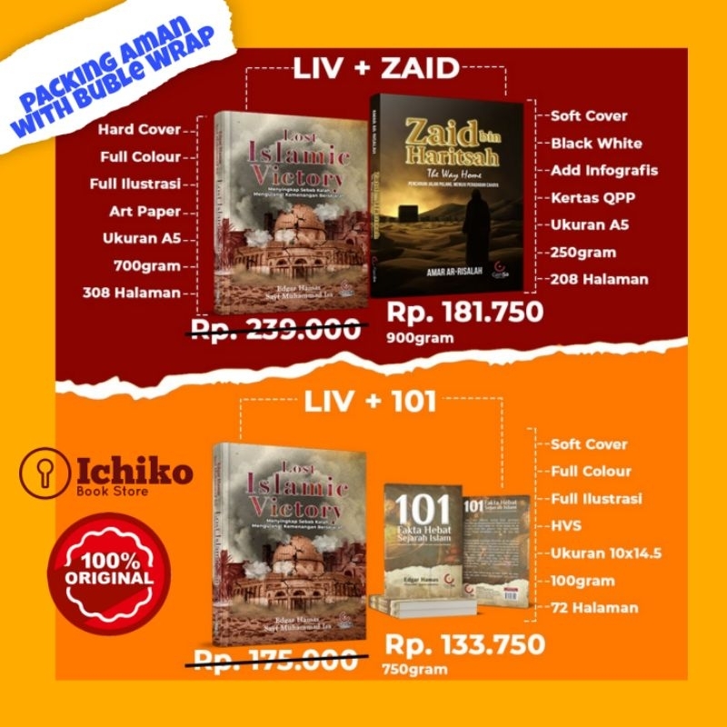Jual PAKET LOST ISLAMIC VICTORY/ Zaid Bin Haritsah/ Buku Saku 101 Fakta ...