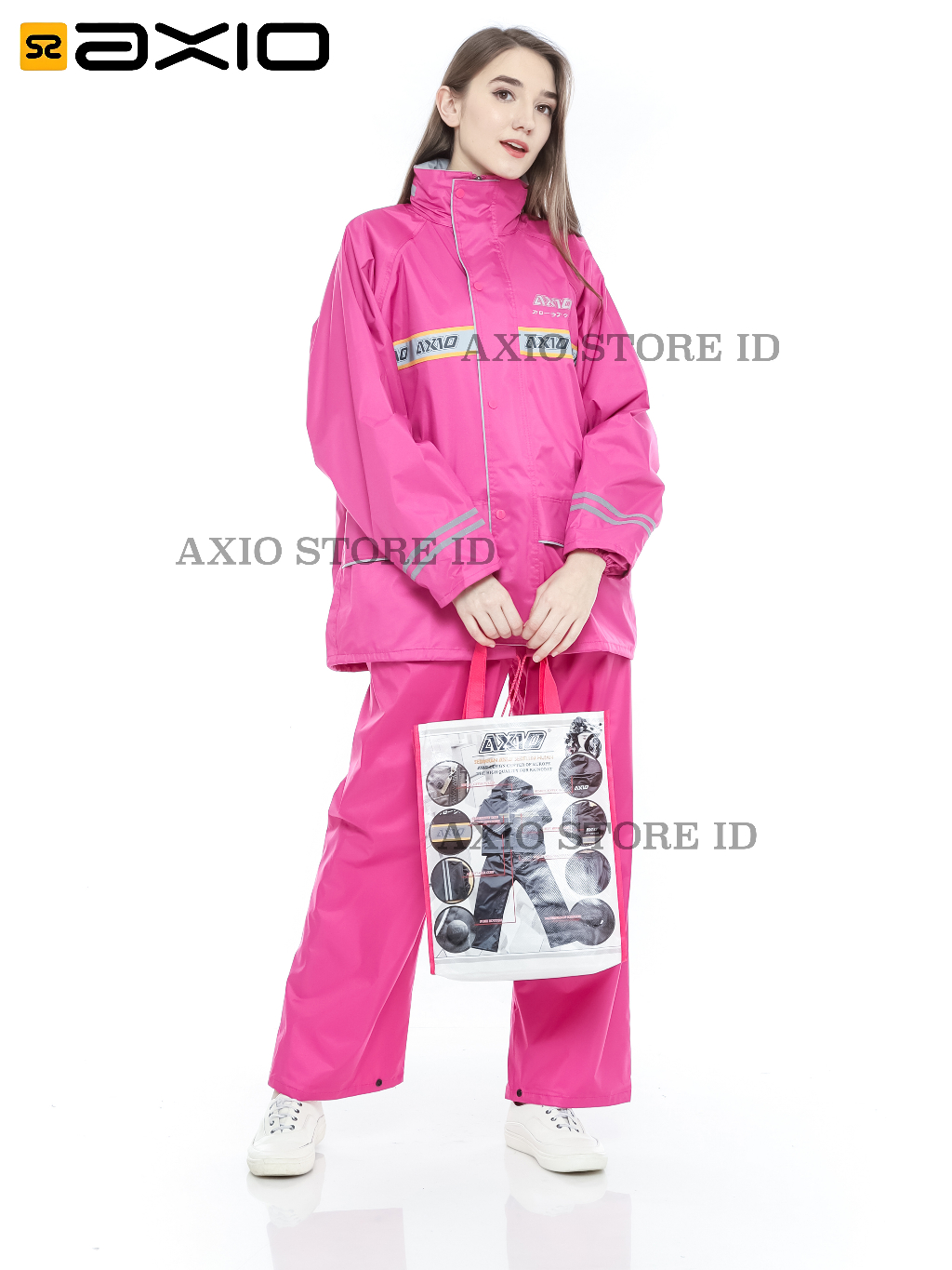 Jual Jas Hujan Axio Pink Series Original Special Product Waterproof | Shopee Indonesia