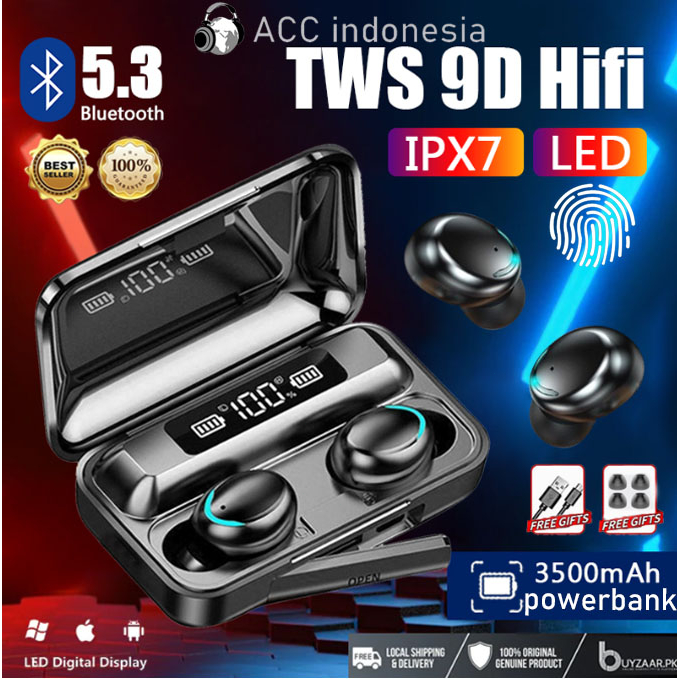 Jual Headset Bluetooth TWS F9-5 3500 PowerBank 9D HIFI Super Three-dimensional Bass is suitable ...