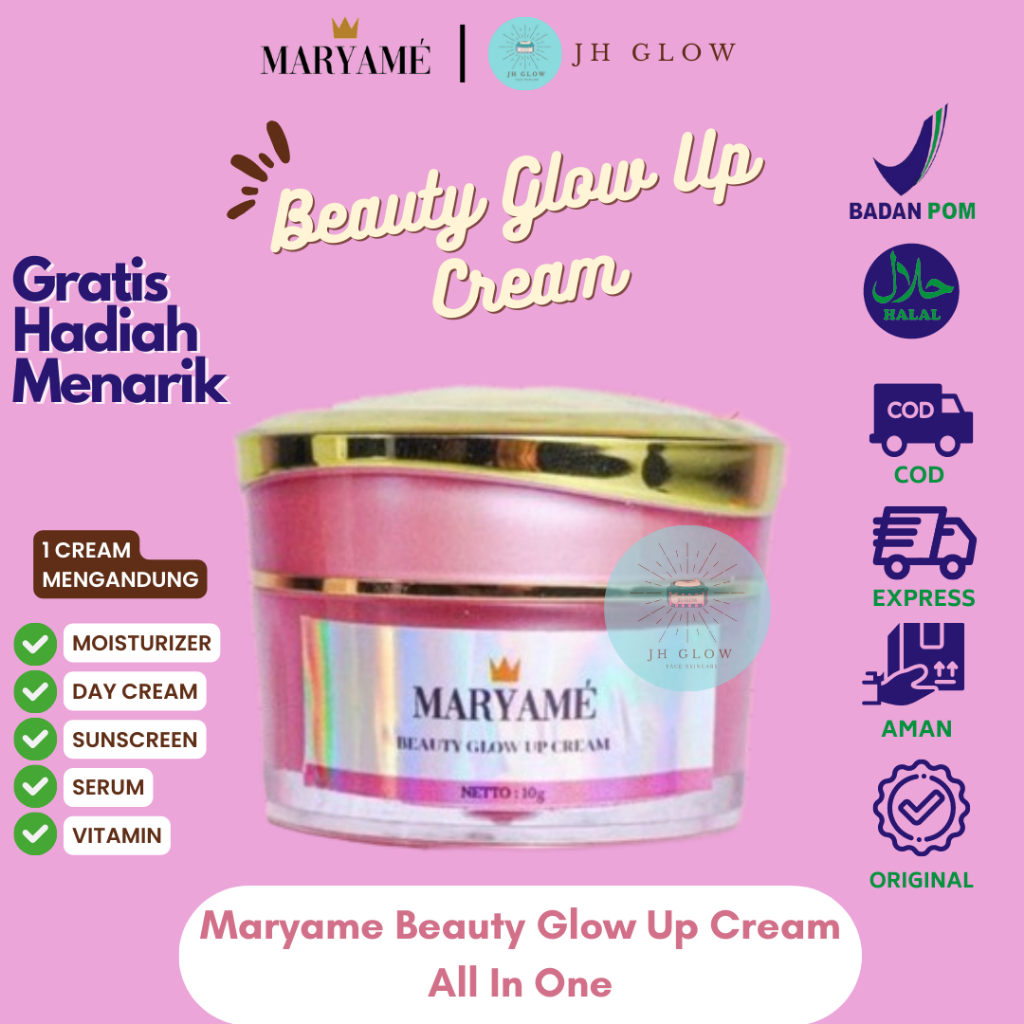 Jual Maryame Beauty Glow Up Cream Original 10 gr Moisturizer 5 in 1 ...