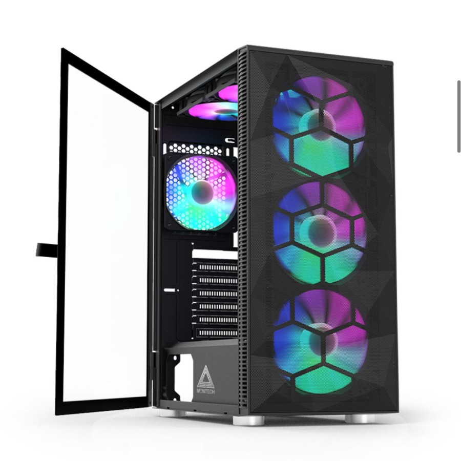 Jual CASING PC MONTECH X3 MESH FREE 6 FAN ATX SUPPORT | Shopee Indonesia