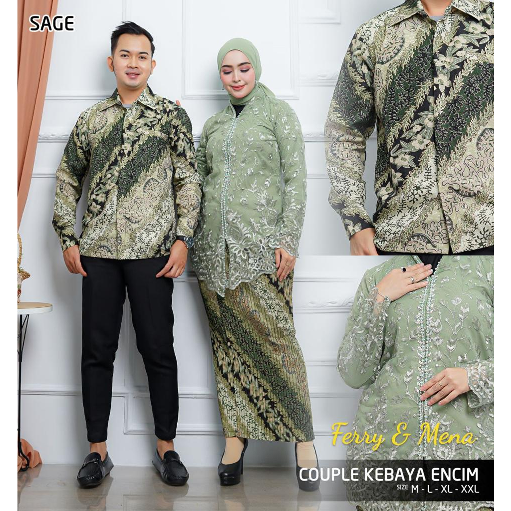 Jual Couple Kebaya Encim Payet Modern / Kebaya Couple Lamaran / Couple ...