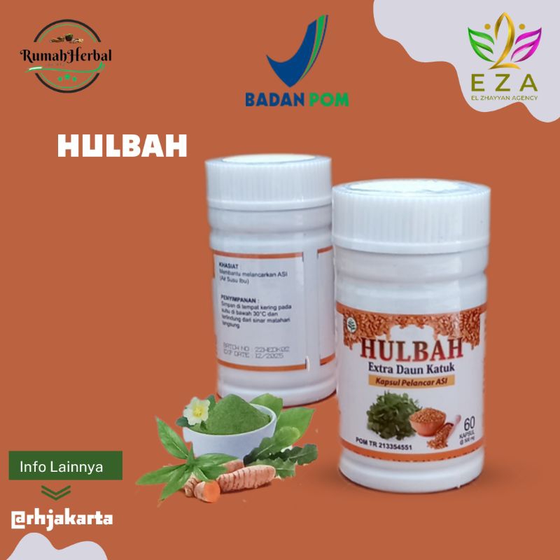 Jual HULBAH EZA 60 kapsule EXTRA DAUN KATUK |PELANCAR ASI IBU MENYUSUI ...