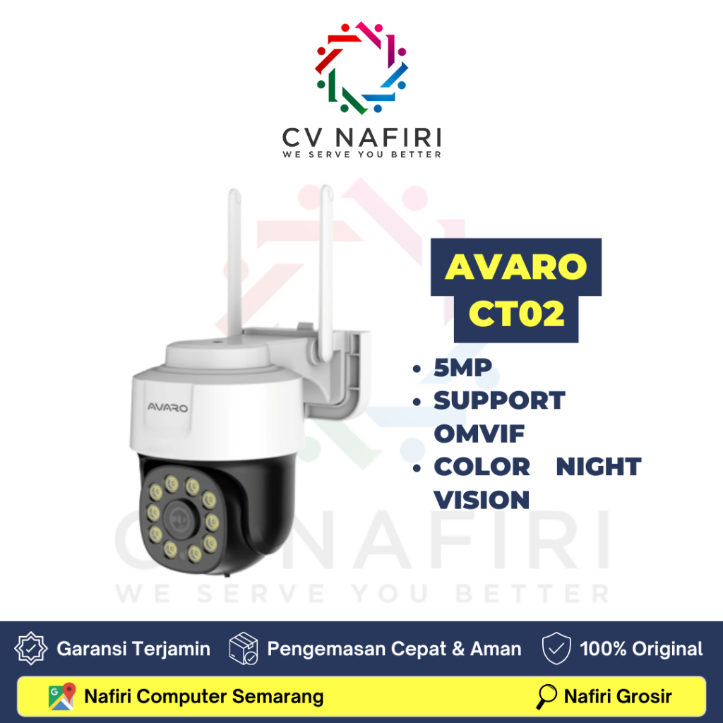 Jual WIFI SMART IP CAMERA AVARO CT02 CCTV OUTDOOR 5MP COLOR NIGHT VISION | Shopee Indonesia