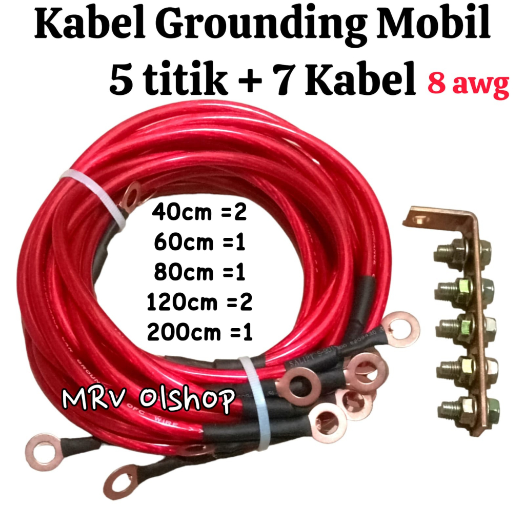 Jual 5 Titik Ground Wire Kit Kabel Grounding Mobil 8 AWG | Shopee Indonesia