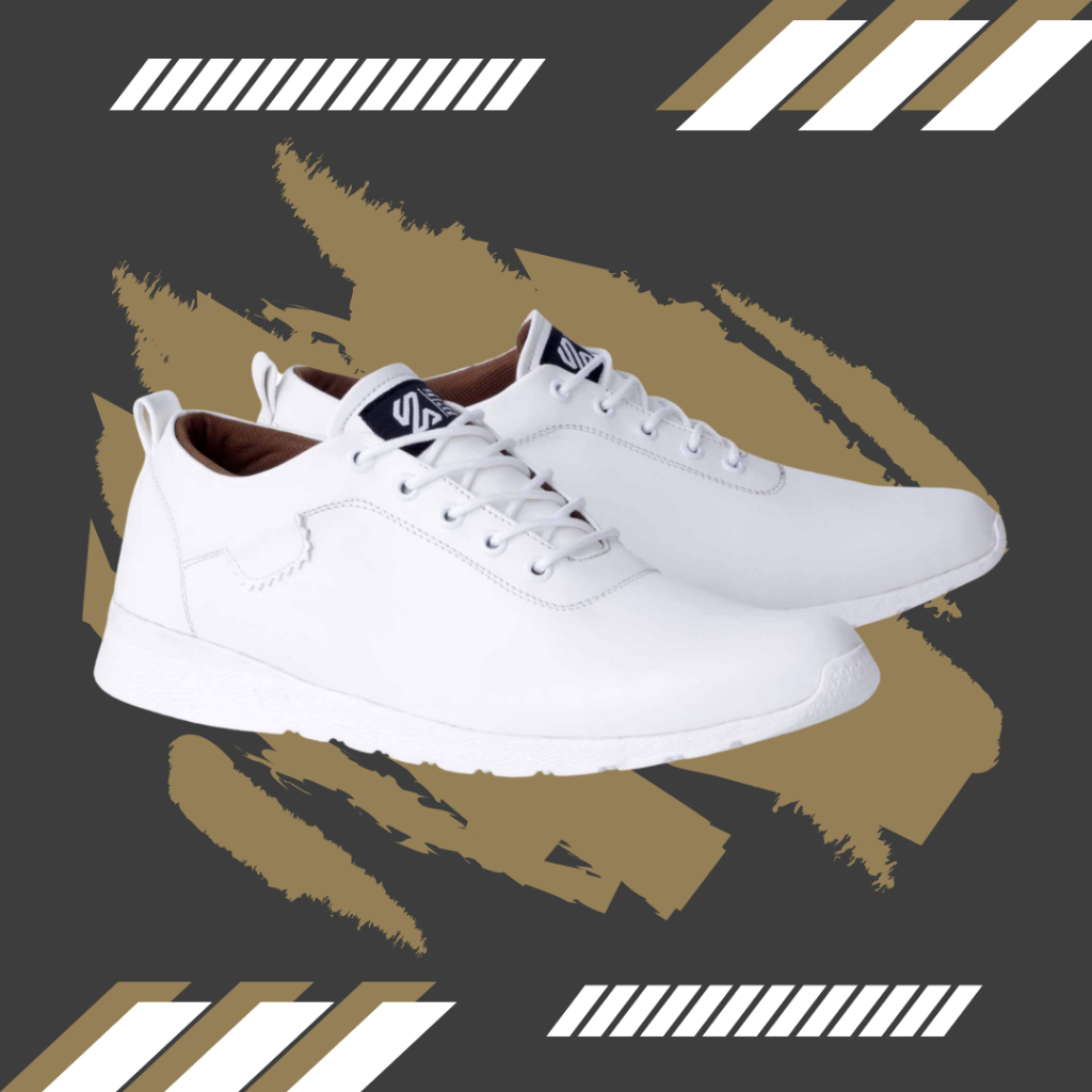 Jual Sepatu Pria Casual Sneakers Semi Formal Pantofel Full White - Full ...