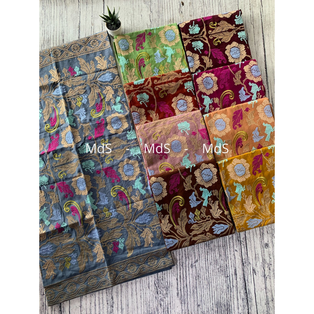 Jual Kamen Songket Bordir Premium Motif Maharani by MdS | Shopee Indonesia