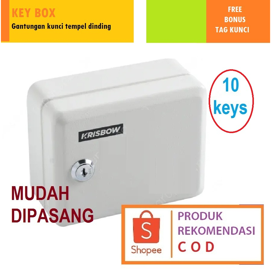 Jual Krisbow Key Box 10 keys Gantungan kunci label Key Box brankas ...