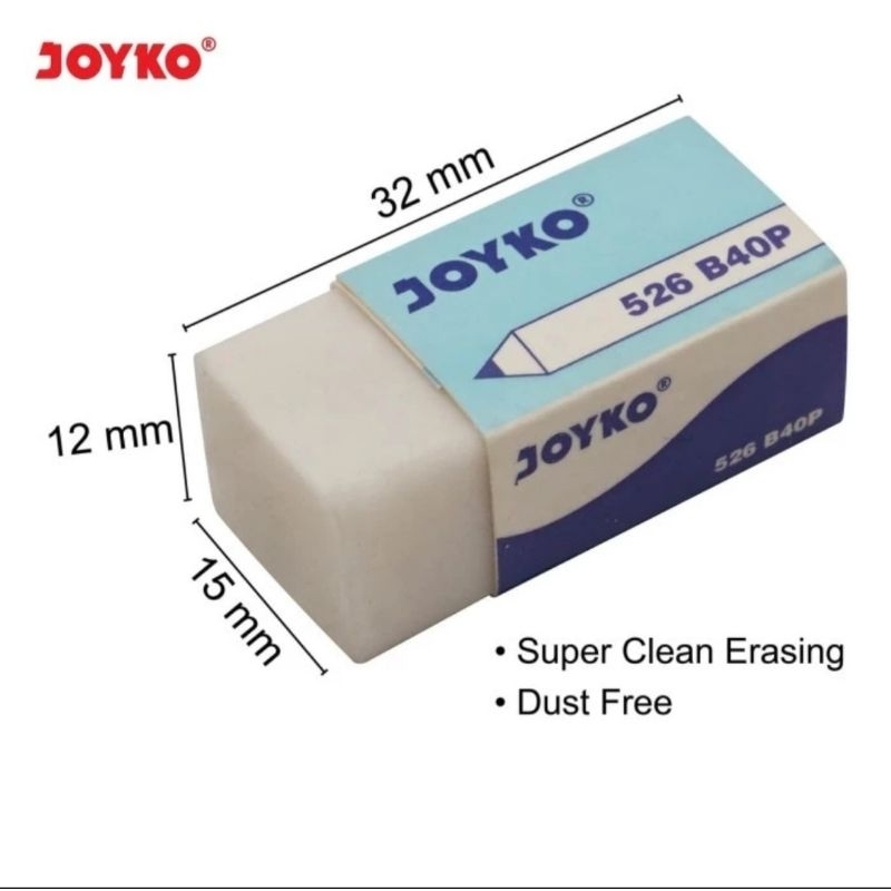 Jual Eraser penghapus joyko agatis 526 - B40P harga per pcs hitam/putih ...